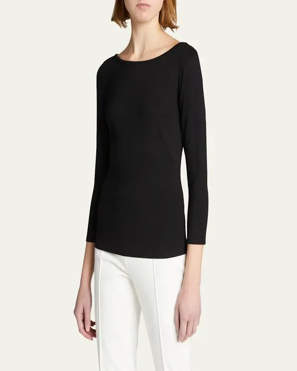 Akris Three-quarter-sleeve Jersey Top