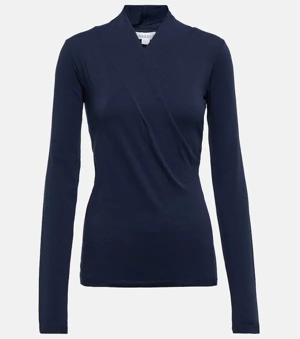 Velvet By Graham & Spencer Meri Cotton Wrap Top - Blue