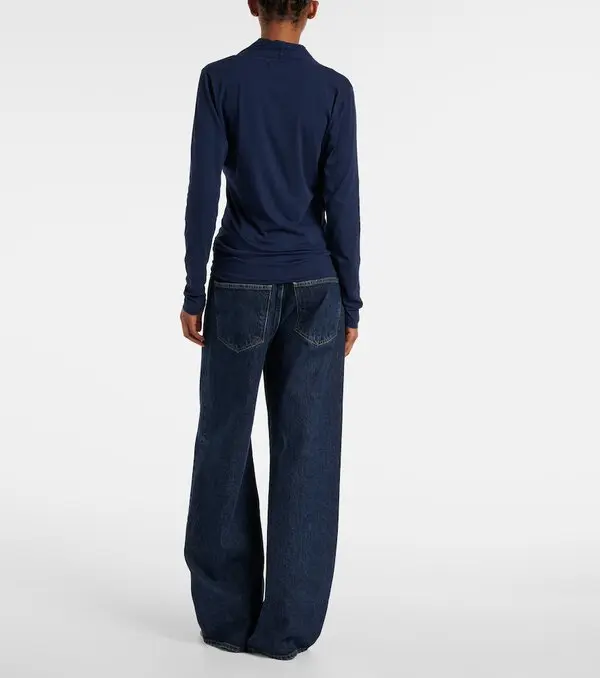 Velvet By Graham & Spencer Meri Cotton Wrap Top - Blue