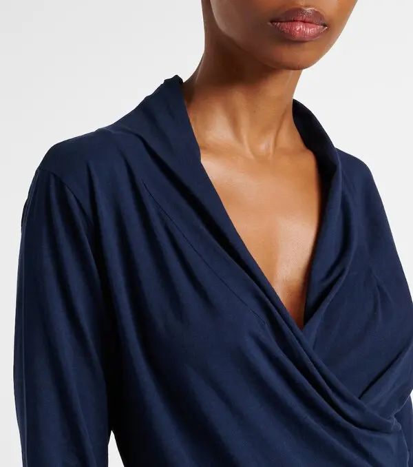 Velvet By Graham & Spencer Meri Cotton Wrap Top - Blue
