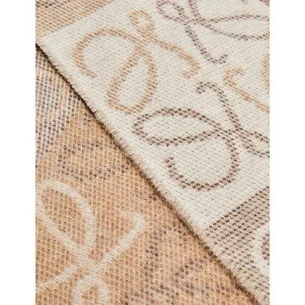 Loewe Anagram Wool And Cashmere-blend Scarf - White/beige