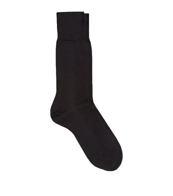 Falke No.6 Wool-silk Socks - Black