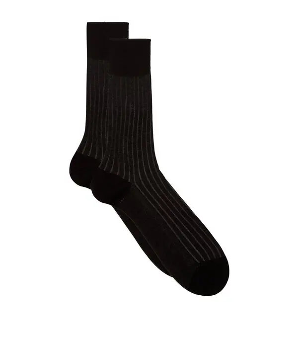Falke Shadow Stripe Crew Socks - Grey