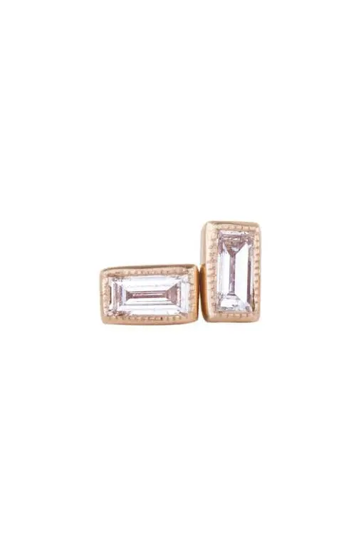 Sethi Couture Baguette Diamond Stud Earrings - D0.24 18kyg