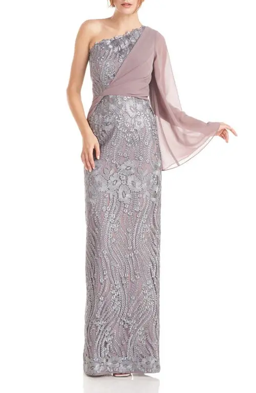 Js Collections Amari One-Shoulder Evening Gown In Steel - 70% Off |  Editorialist