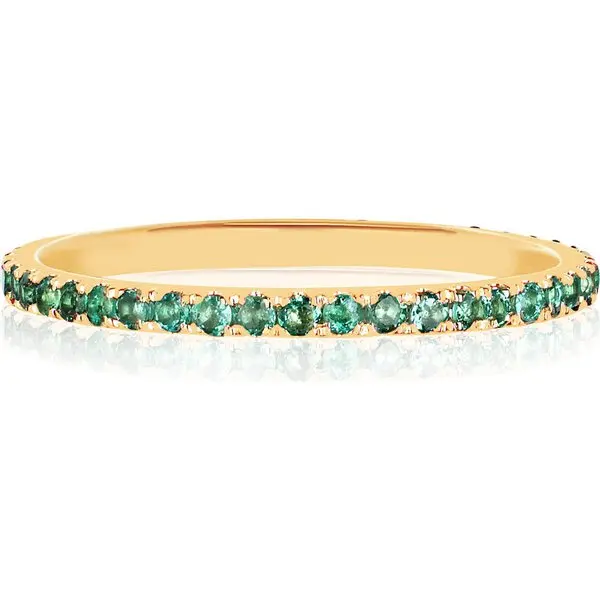 Ef Collection Emerald Eternity Stack Ring - 14k Yellow Gold