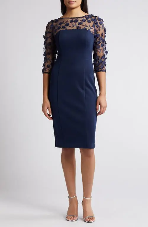 sachin and babi light blue dress Mac Duggal Floral Flutter Cap-Sleeve V-Neck Lace-Up Gown