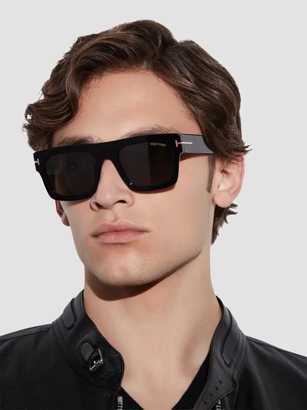 TOM FORD Fausto 53mm Rectangular Sunglasses - Black