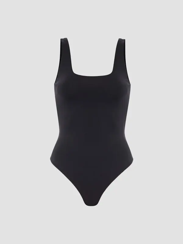 Good American Sculpting Modern Tank Bodysuit - Black