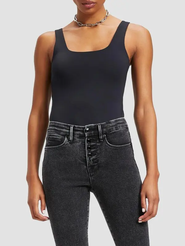 Good American Sculpting Modern Tank Bodysuit - Black