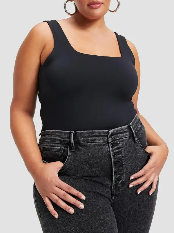 Good American Sculpting Modern Tank Bodysuit - Black
