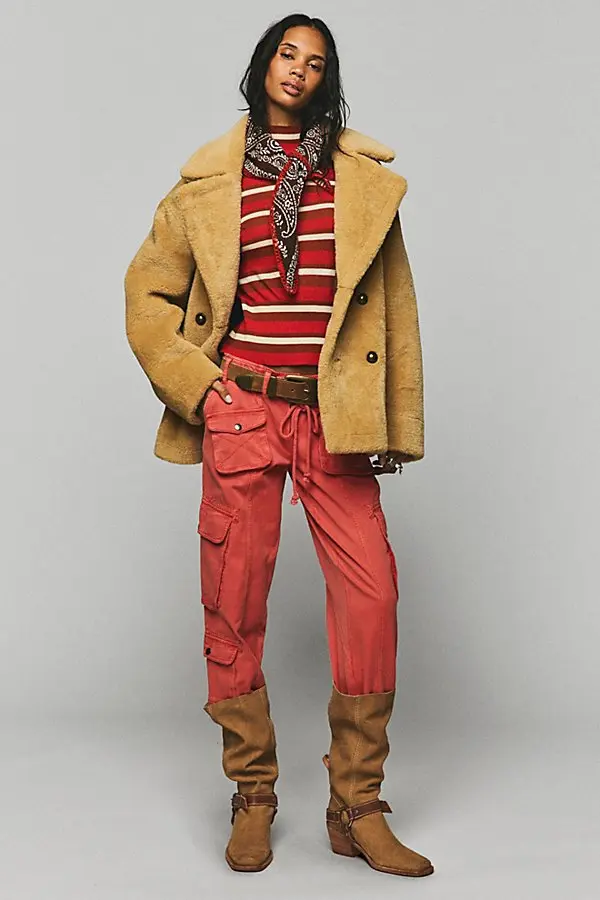 Free People We The Free Tahiti Pull-on Cargo Pants - Paprika