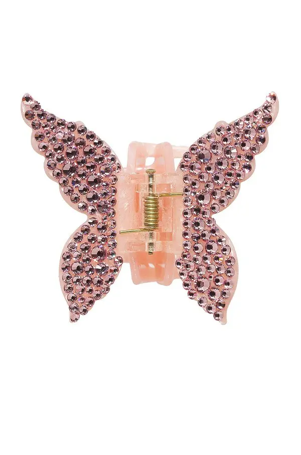 EMI JAY Crystal Papillon Clip - Bellini & Pink