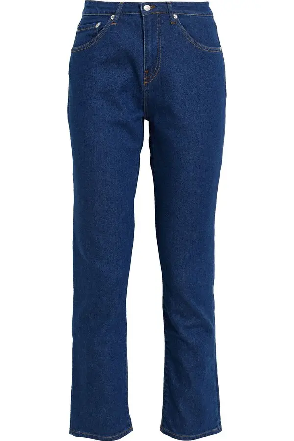 Officine Générale Bret Highrise Straightleg Jeans - Mid Denim