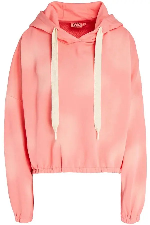 The Upside Moonstone Amelie Faded Cotton Terry Hoodie - Coral