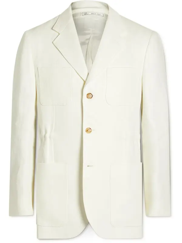 UMIT BENAN Double-breasted Linen Blazer