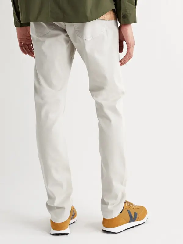 FRAME L'homme Slim-fit Stretch Lyocell-blend Trousers - Neutrals