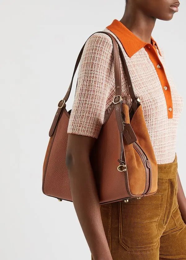 COACH Lori Leather And Suede Shoulder Bag