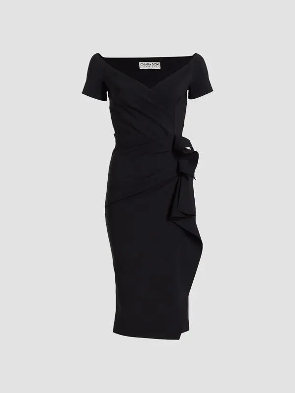 Chiara Boni La Petite Robe Silveria Draped Off-the-shoulder Dress - Black