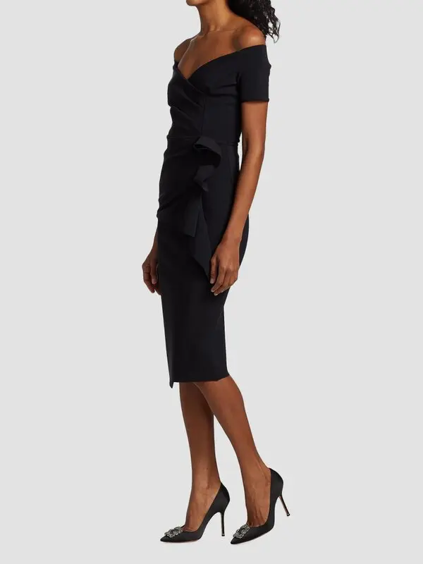 Chiara Boni La Petite Robe Silveria Draped Off-the-shoulder Dress