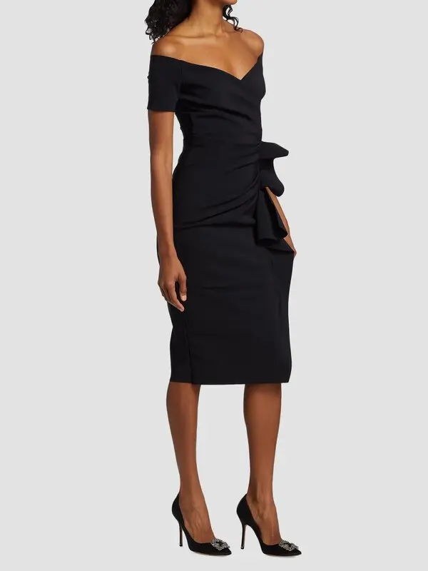 Chiara Boni La Petite Robe Silveria Draped Off-the-shoulder Dress