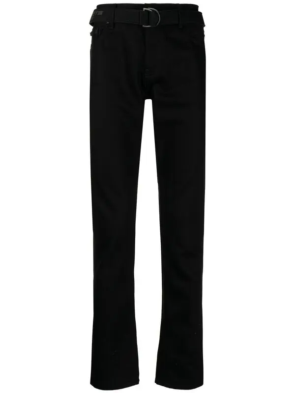 Off-White Skinny Jeans With Belt - Black