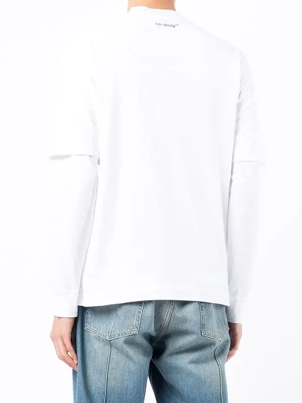 Off-White Monalisa-print Long-sleeve Cotton T-shirt - White