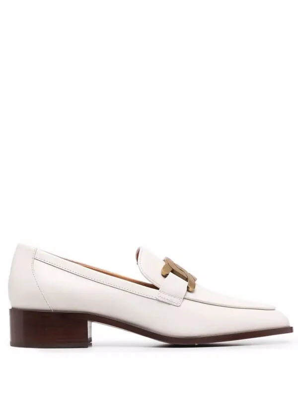 TOD'S Logo-plaque Leather Loafers