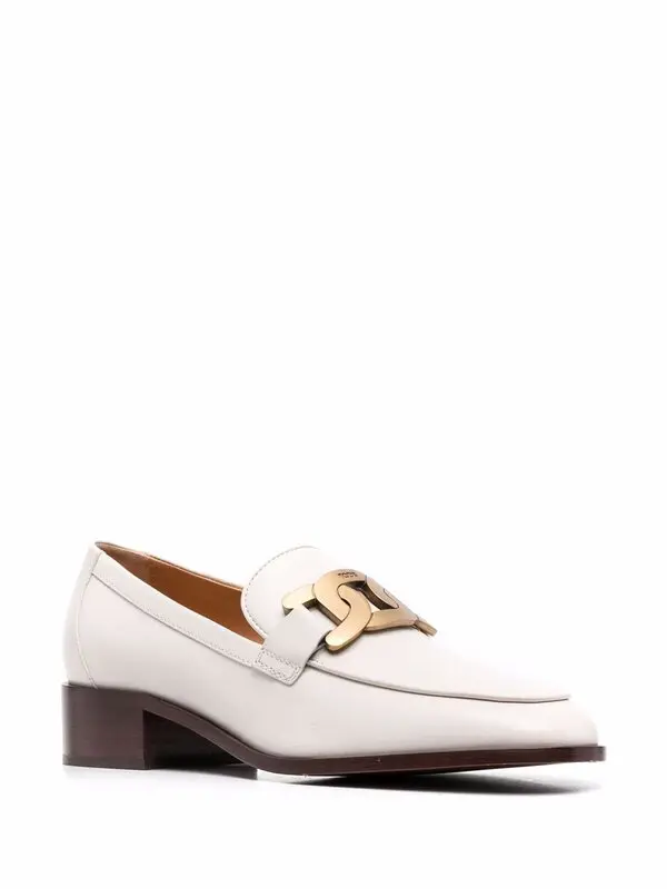 TOD'S Logo-plaque Leather Loafers
