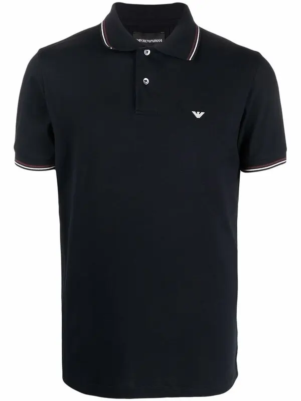 Emporio Armani Logo-embroidered Polo Shirt - Blue