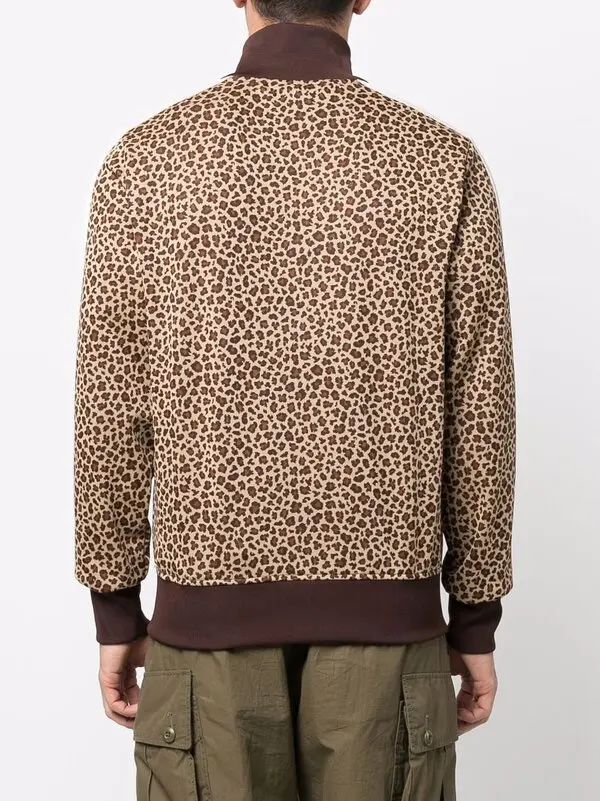 Palm Angels Leopard Jacquard Zipped Jacket - Neutrals
