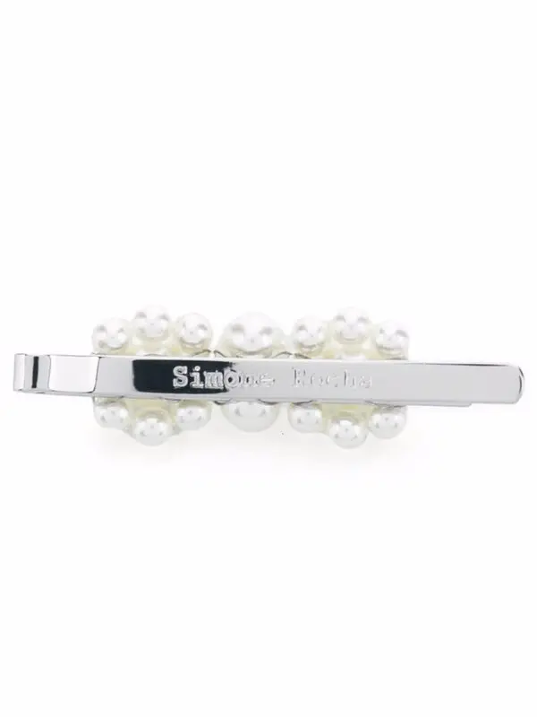 Simone Rocha Pearl Embellished Hair Clip - Silver