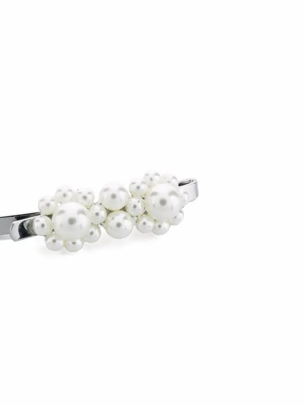 Simone Rocha Pearl Embellished Hair Clip - Silver