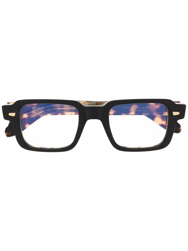 CUTLER & GROSS Tortoiseshell Square-frame Eyeglasses - Black