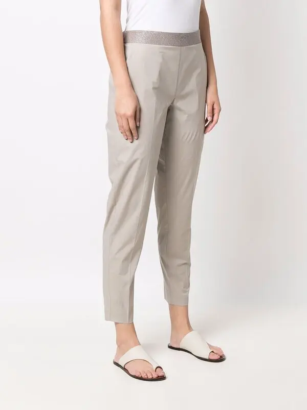 LE TRICOT PERUGIA Contrast-waist Tapered Trousers