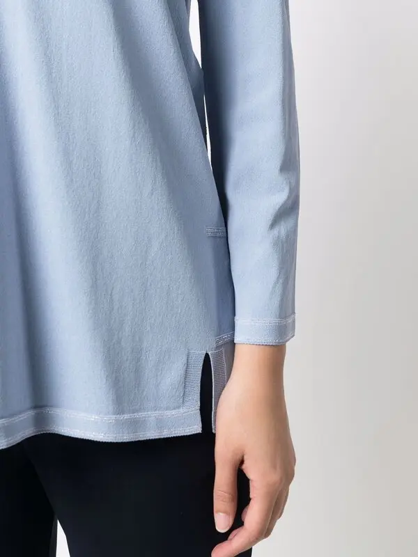 D.exterior V-neck Cropped-sleeve Jumper