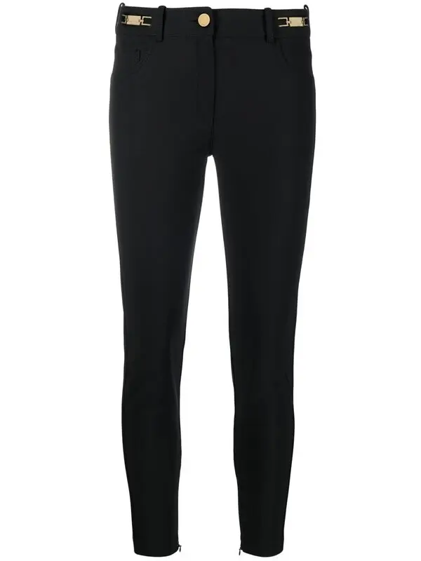 Elisabetta Franchi Cropped Skinny-cut Trousers - Black