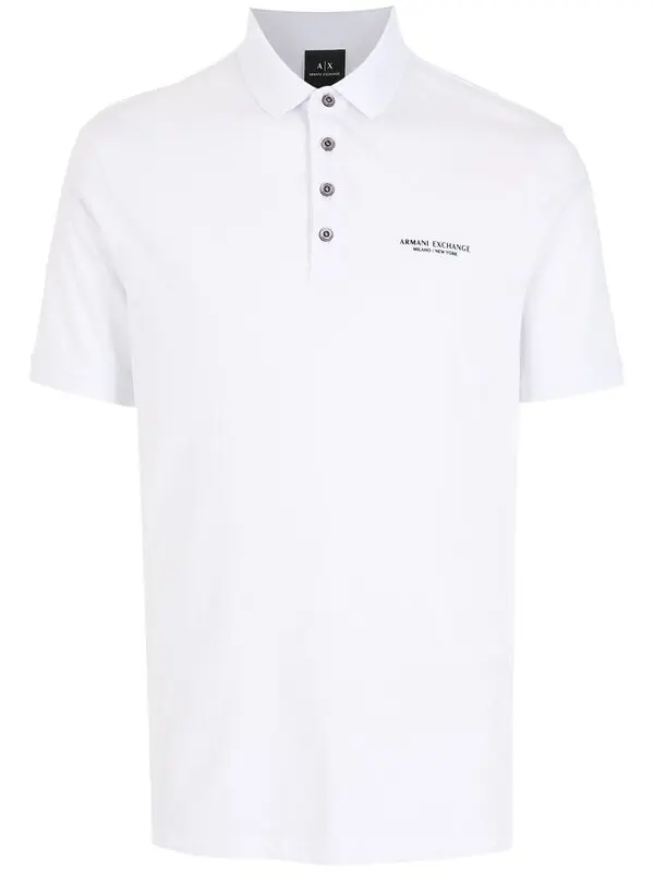 Armani Exchange Logo-print Polo Shirt - White