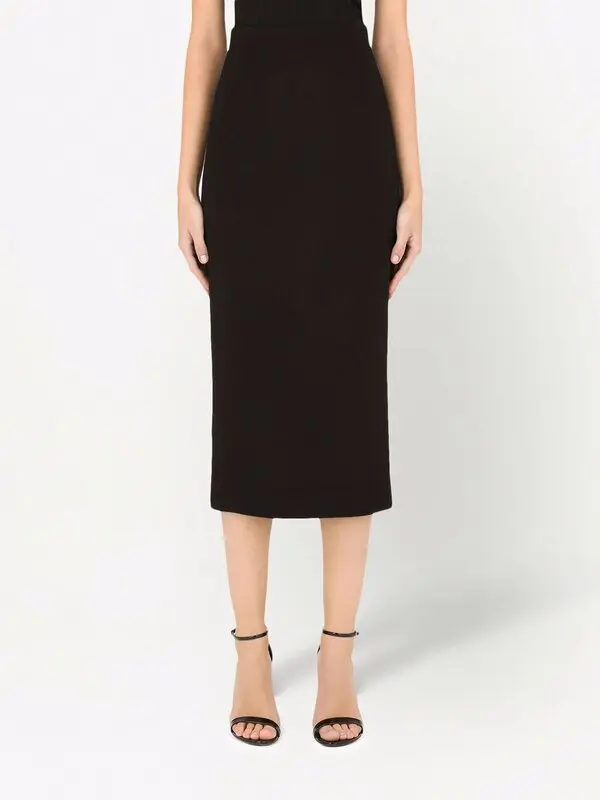 Dolce & Gabbana Wool Pencil Skirt - Black
