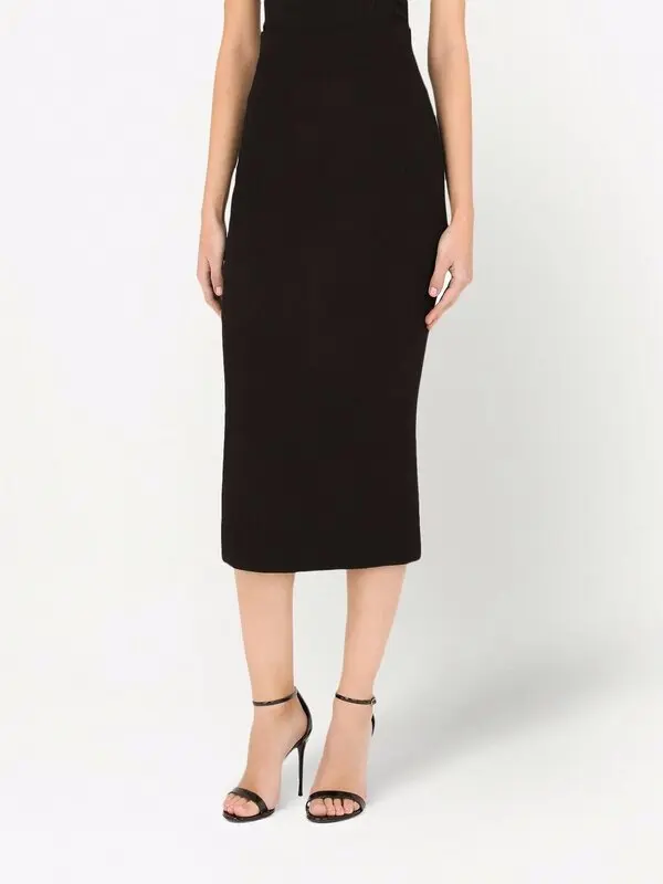 Dolce & Gabbana Wool Pencil Skirt - Black