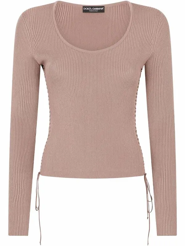 Dolce & Gabbana Lace-up Ribbed Pullover