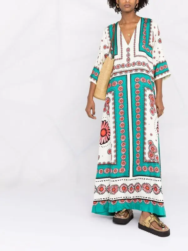 La DoubleJ Muumuu Floral-print Dress - Green