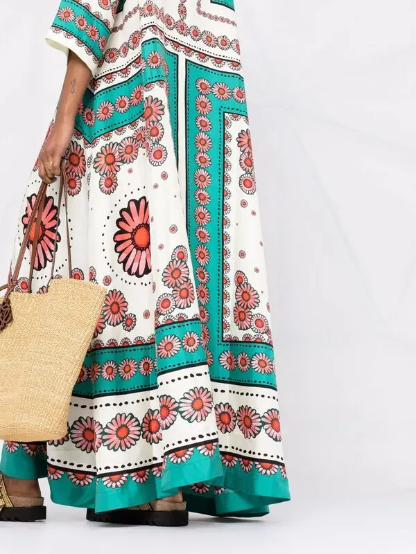 La DoubleJ Muumuu Floral-print Dress - Green