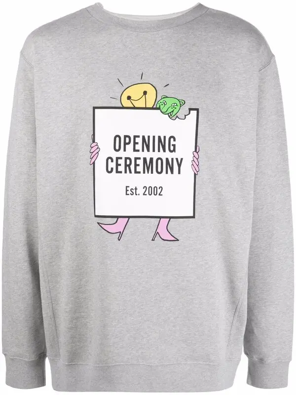 Opening Ceremony Box-logo Print Hoodie - Grey