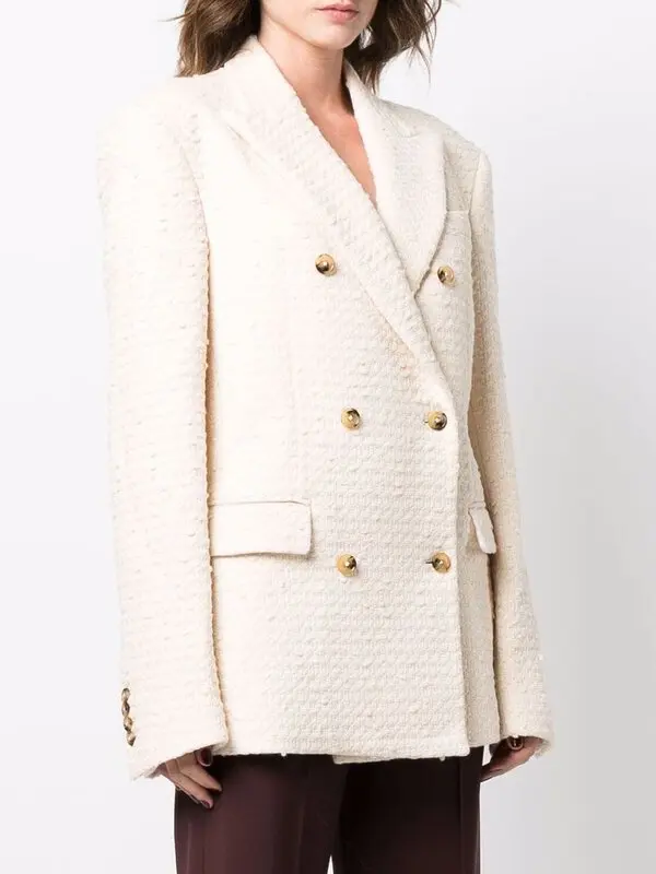Amiri Knitted Double-breasted Blazer - Neutrals