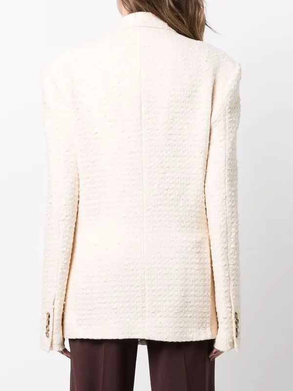 Amiri Knitted Double-breasted Blazer - Neutrals