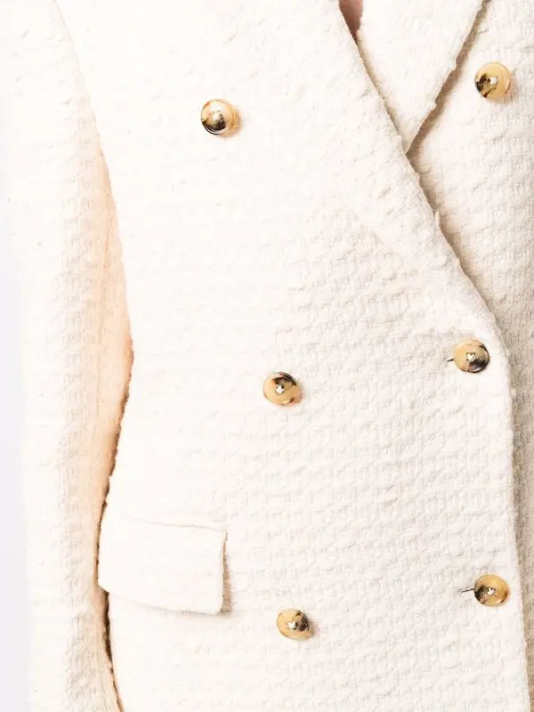 Amiri Knitted Double-breasted Blazer - Neutrals