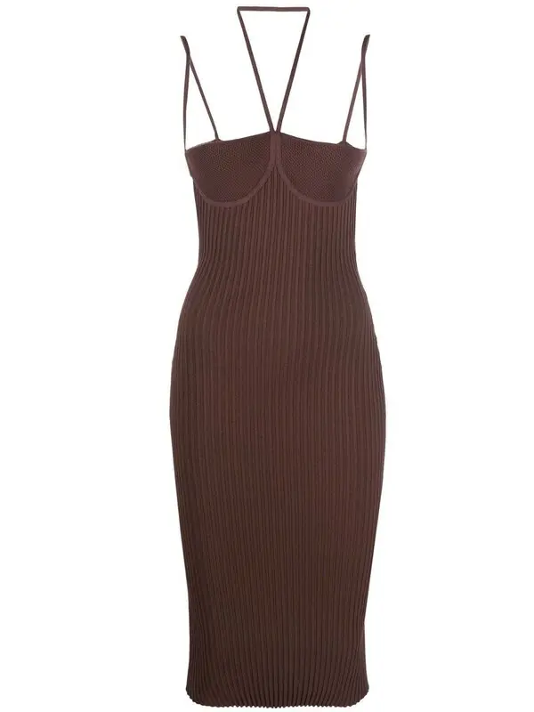 ANDREĀDAMO Halterneck Fitted Dress
