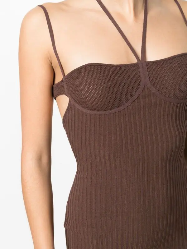 ANDREĀDAMO Halterneck Fitted Dress