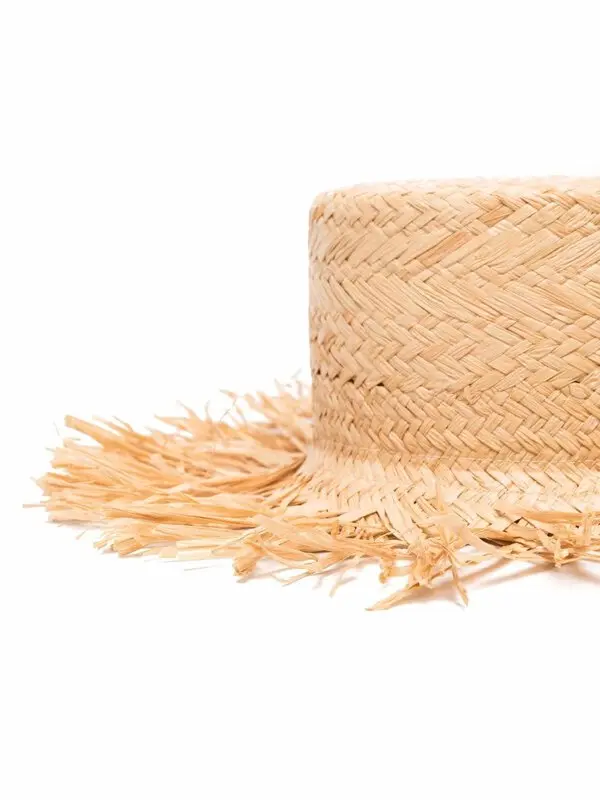 Red Valentino Flat Crown Straw Hat